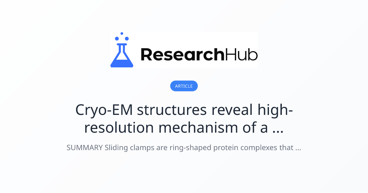 Cryo-EM structures reveal high-resolution mechanism of a ... | ResearchHub